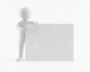 3D man holding a sign stock illustration. Illustration of business ...