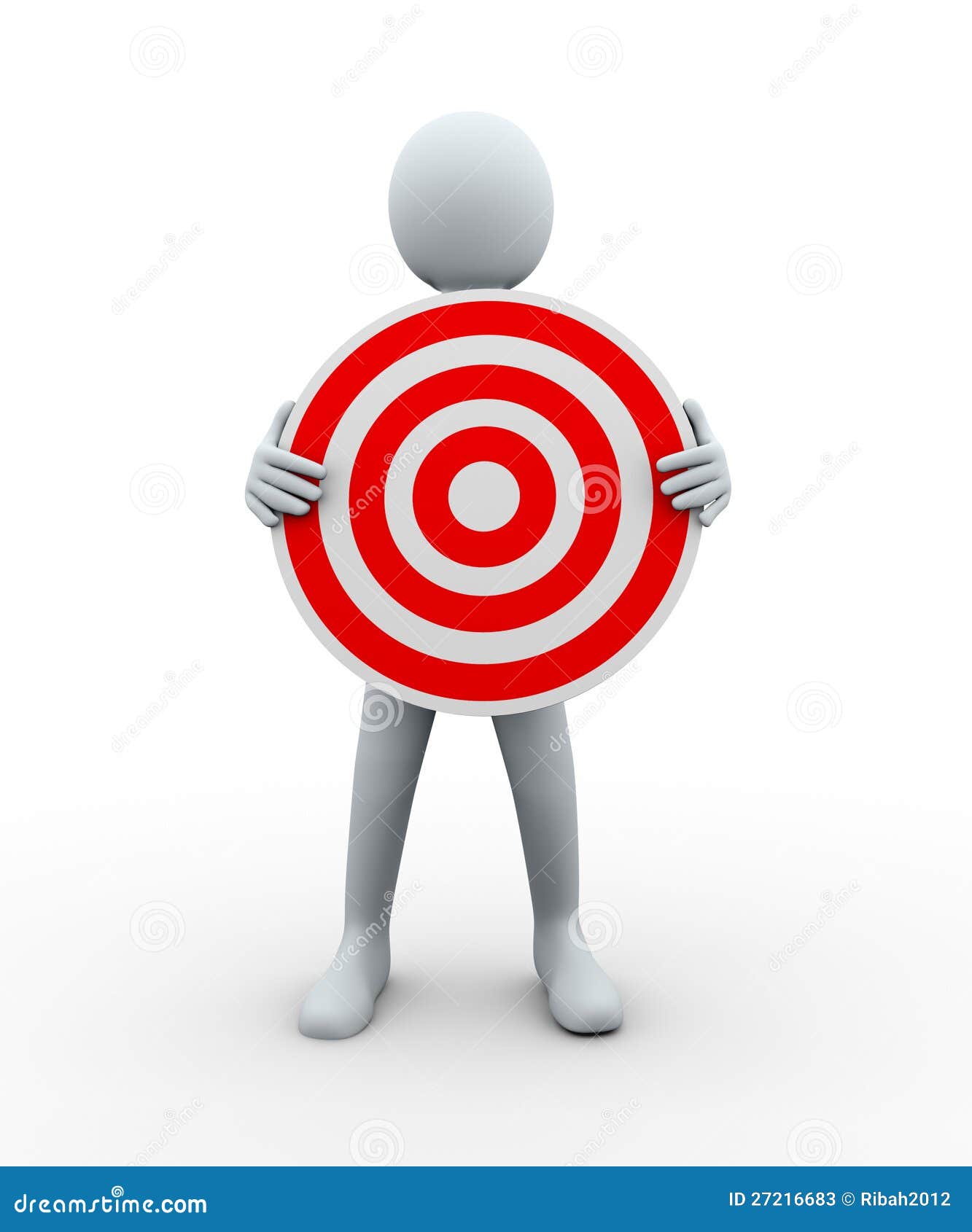 3d man holding target stock illustration. Illustration of live - 27216683
