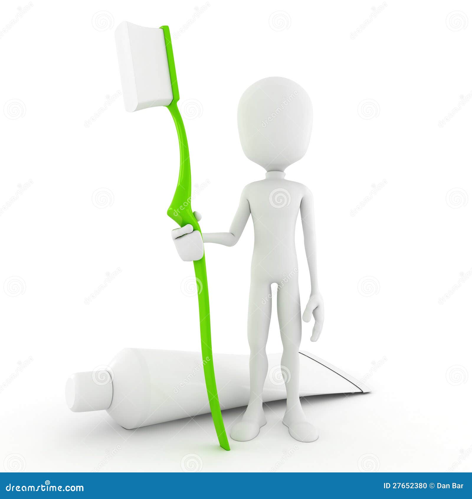 3d Man Holding a Tooth Brush Stock Illustration - Illustration of mouth ...