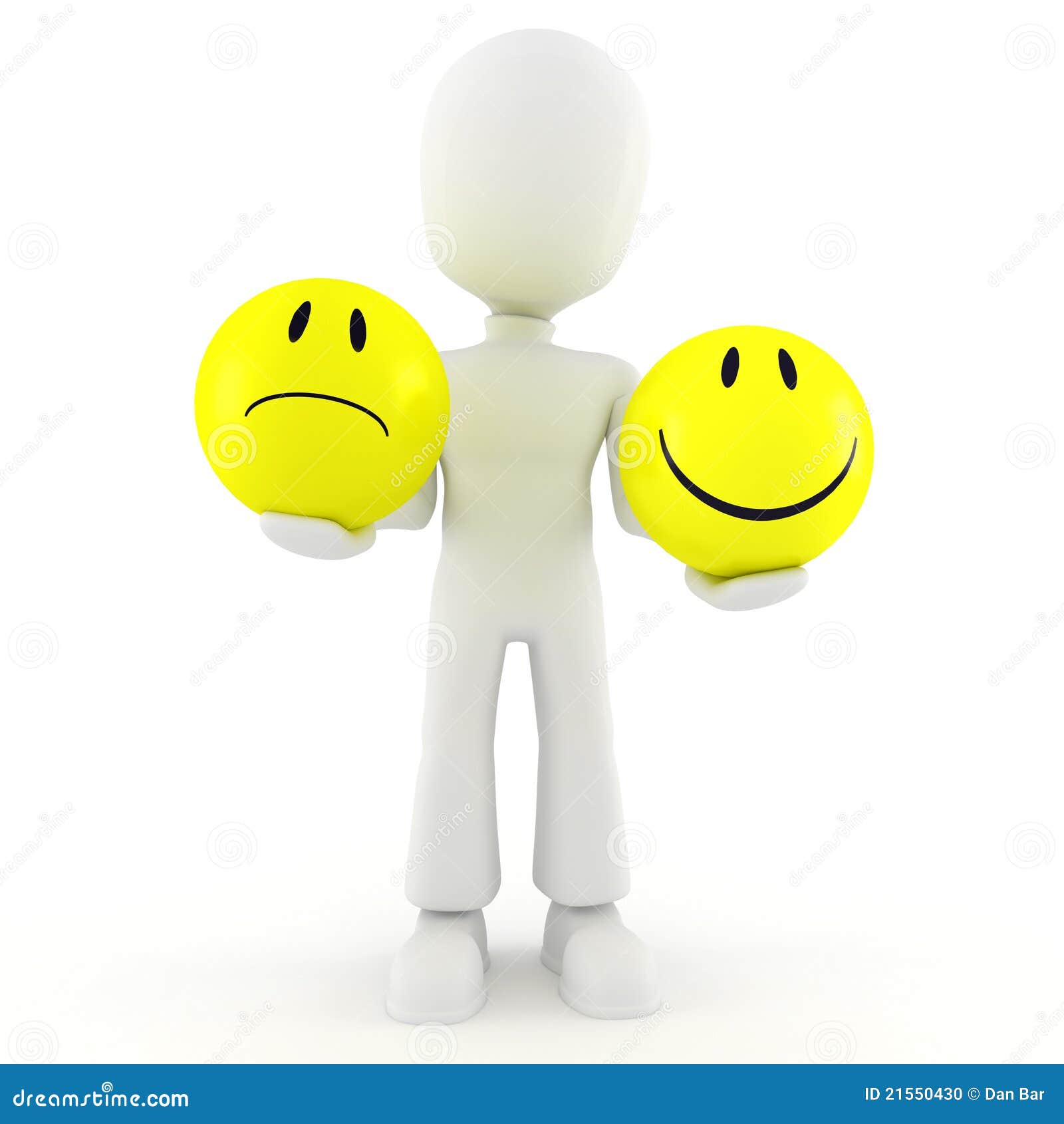 3d man holding two smileys stock illustration. Illustration of graphic ...