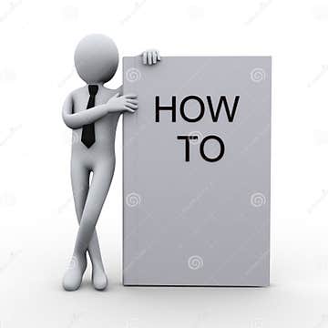 3d man with how to book stock illustration. Illustration of figure ...