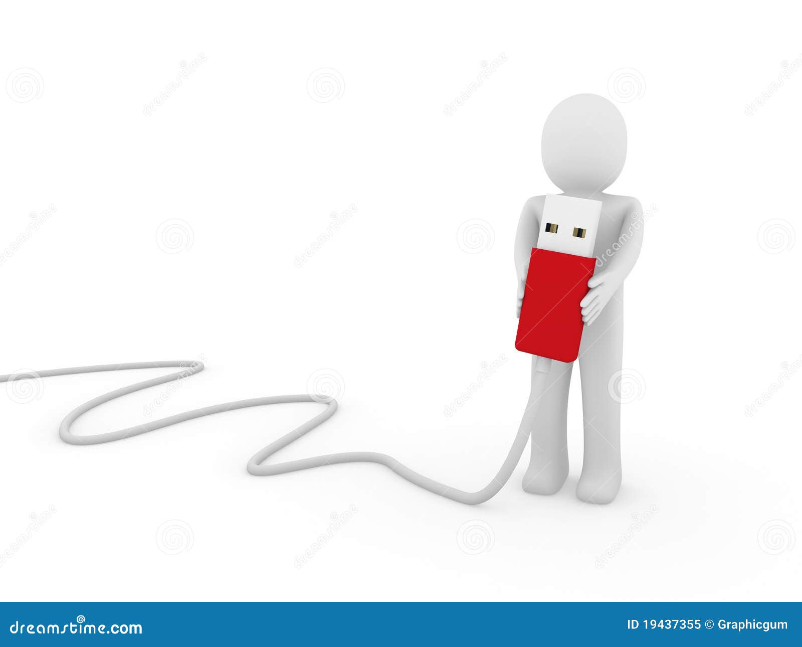 3d man human usb stock illustration. Illustration of face - 19437355