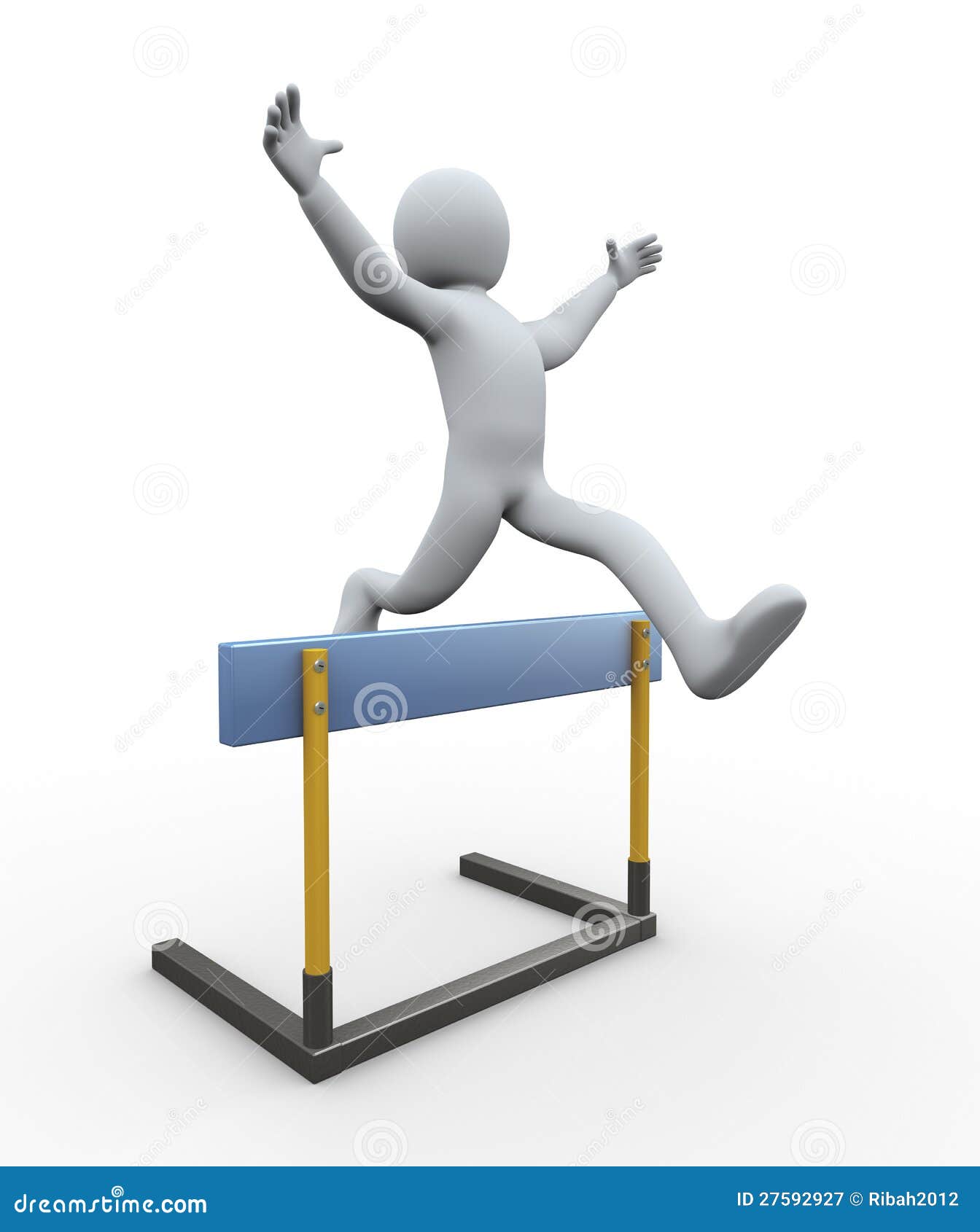 3d man hurdle jump stock illustration. Illustration of human - 27592927