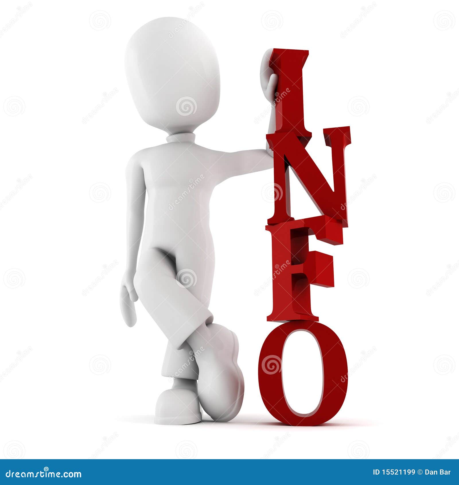 3d Man, with Information Text on White Background Stock Illustration ...