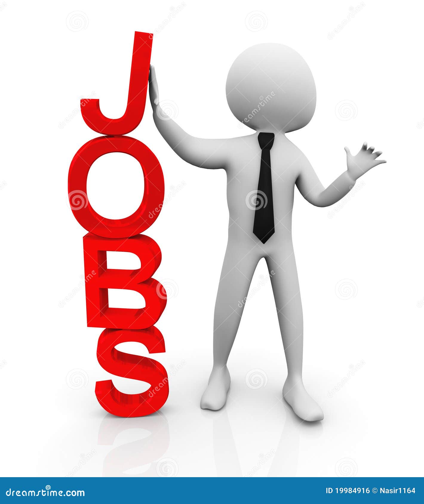 3d man with jobs stock illustration. Illustration of person - 19984916