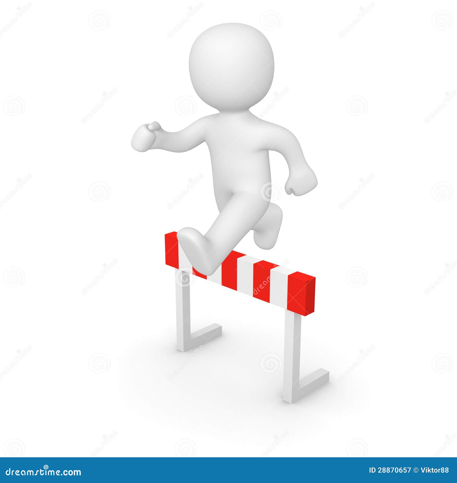 3d man jumping over hurdle stock illustration. Illustration of overcome ...