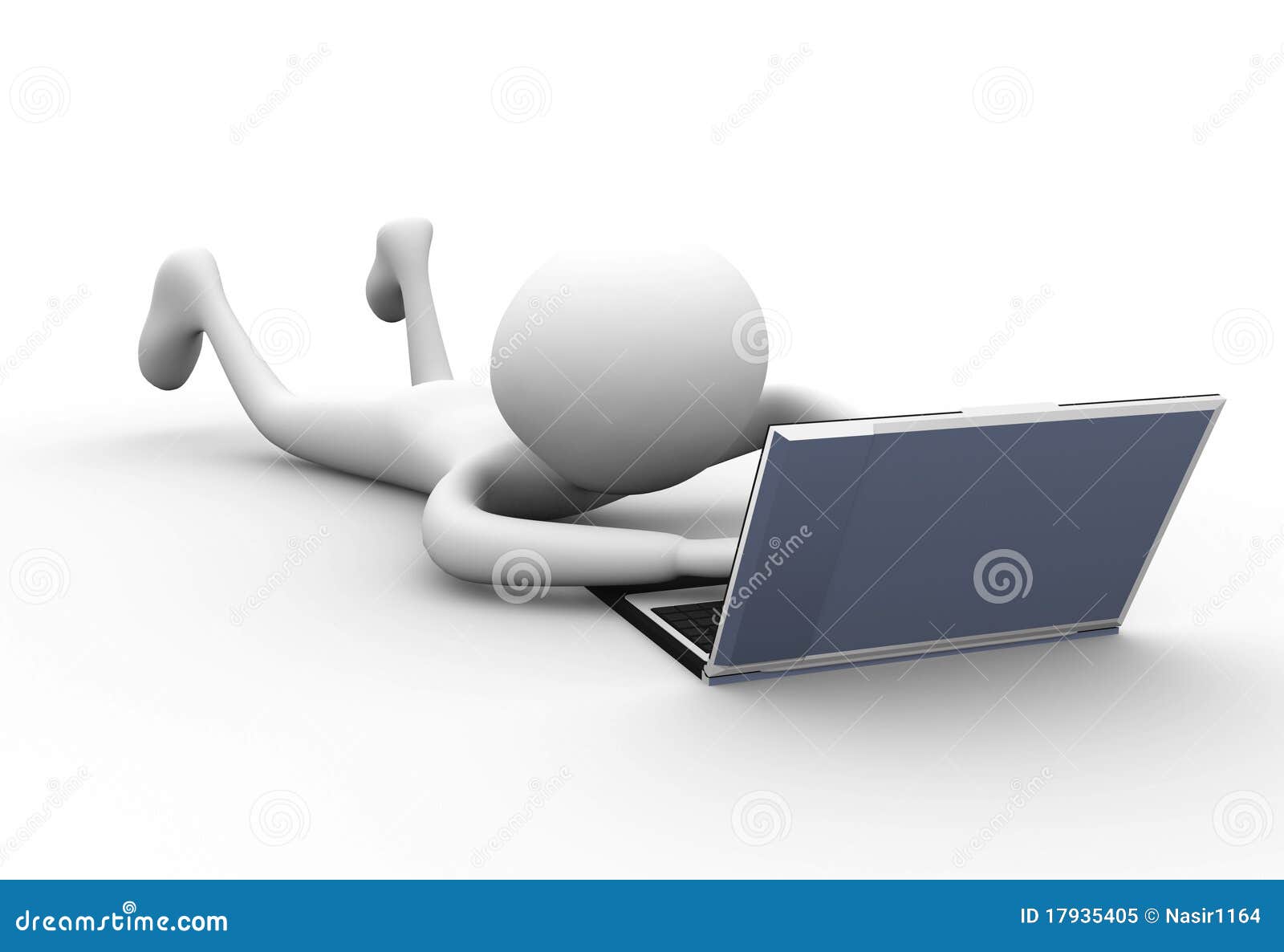 3d man with laptop stock illustration. Illustration of technology ...