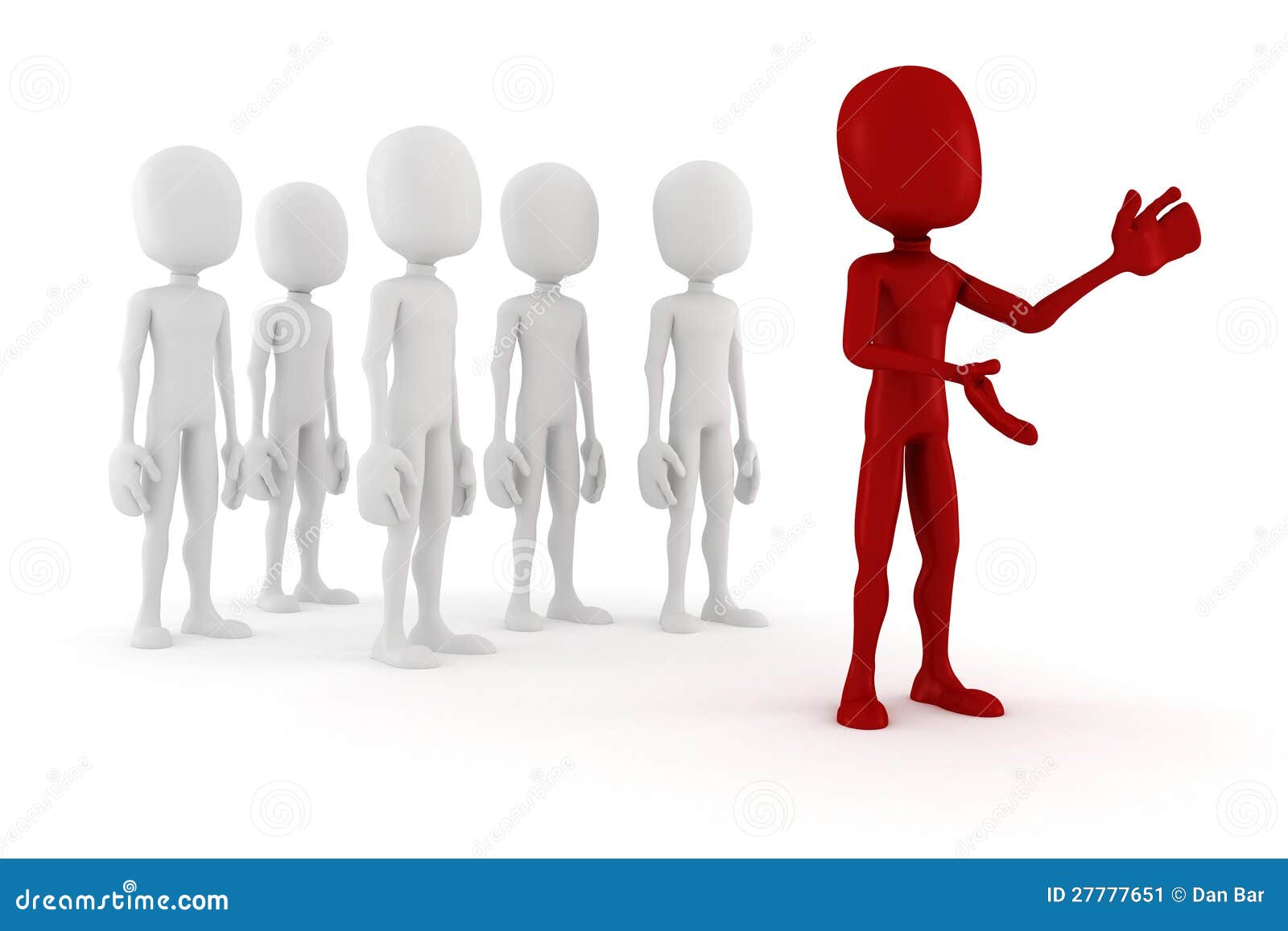 3d Man Leader in Front of a Crowd Stock Illustration - Illustration of ...