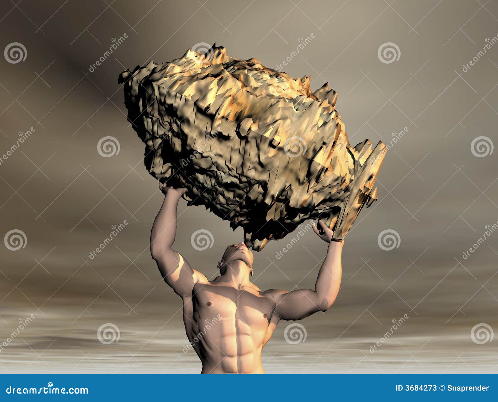 3D Man lifting rock stock illustration. Illustration of human - 3684273