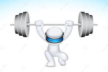 3d Man Lifting Weights in Vector Stock Vector - Illustration of barbell ...