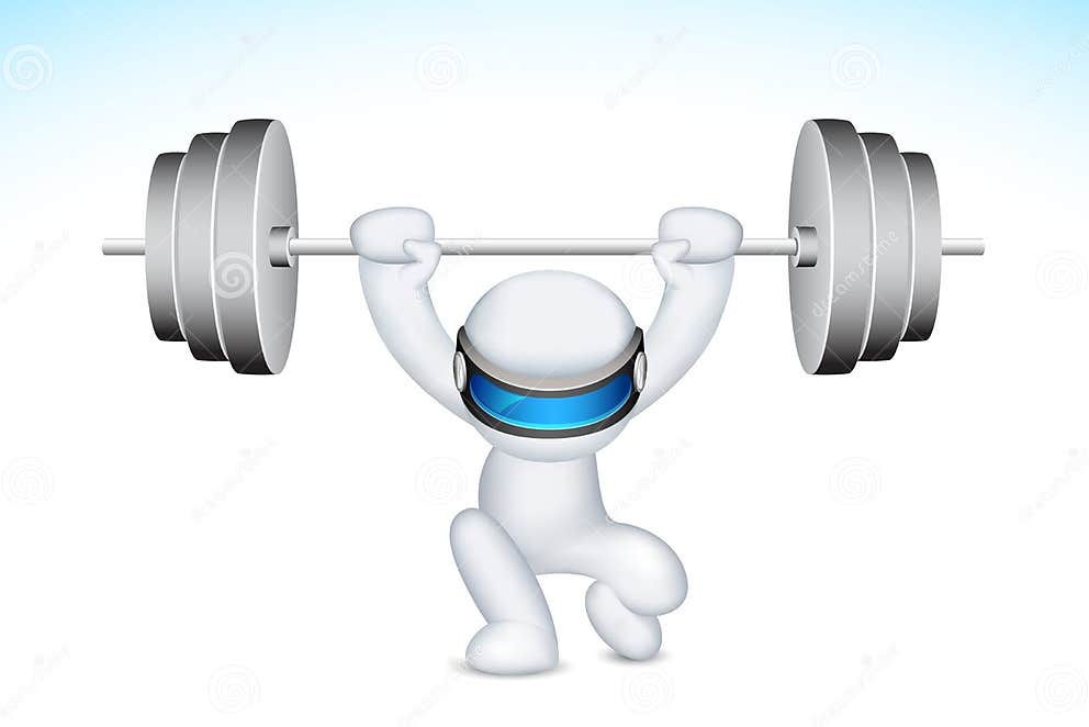 3d Man Lifting Weights in Vector Stock Vector - Illustration of barbell ...