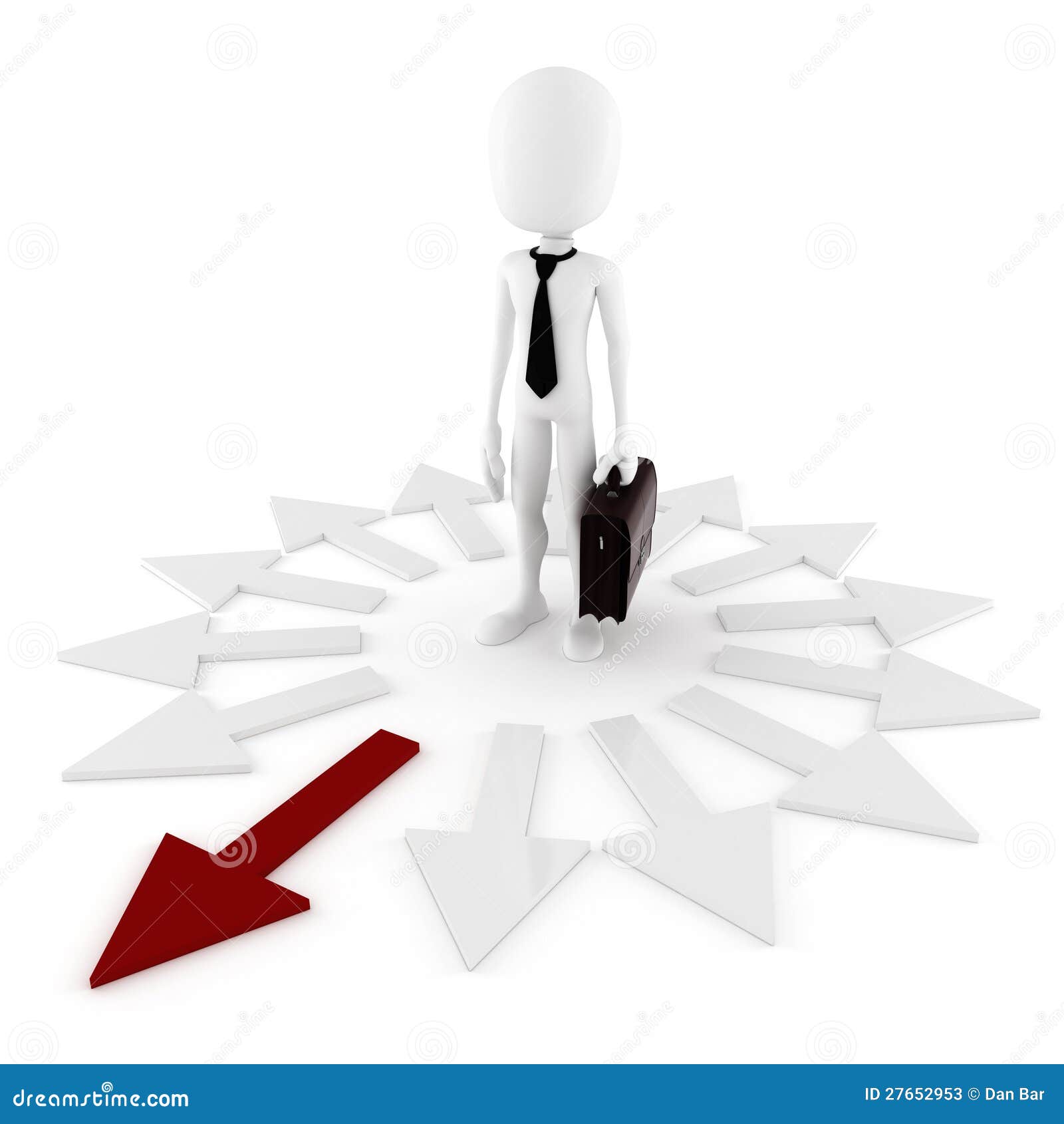 3d Man Looking for the Best Way Stock Illustration - Illustration of ...