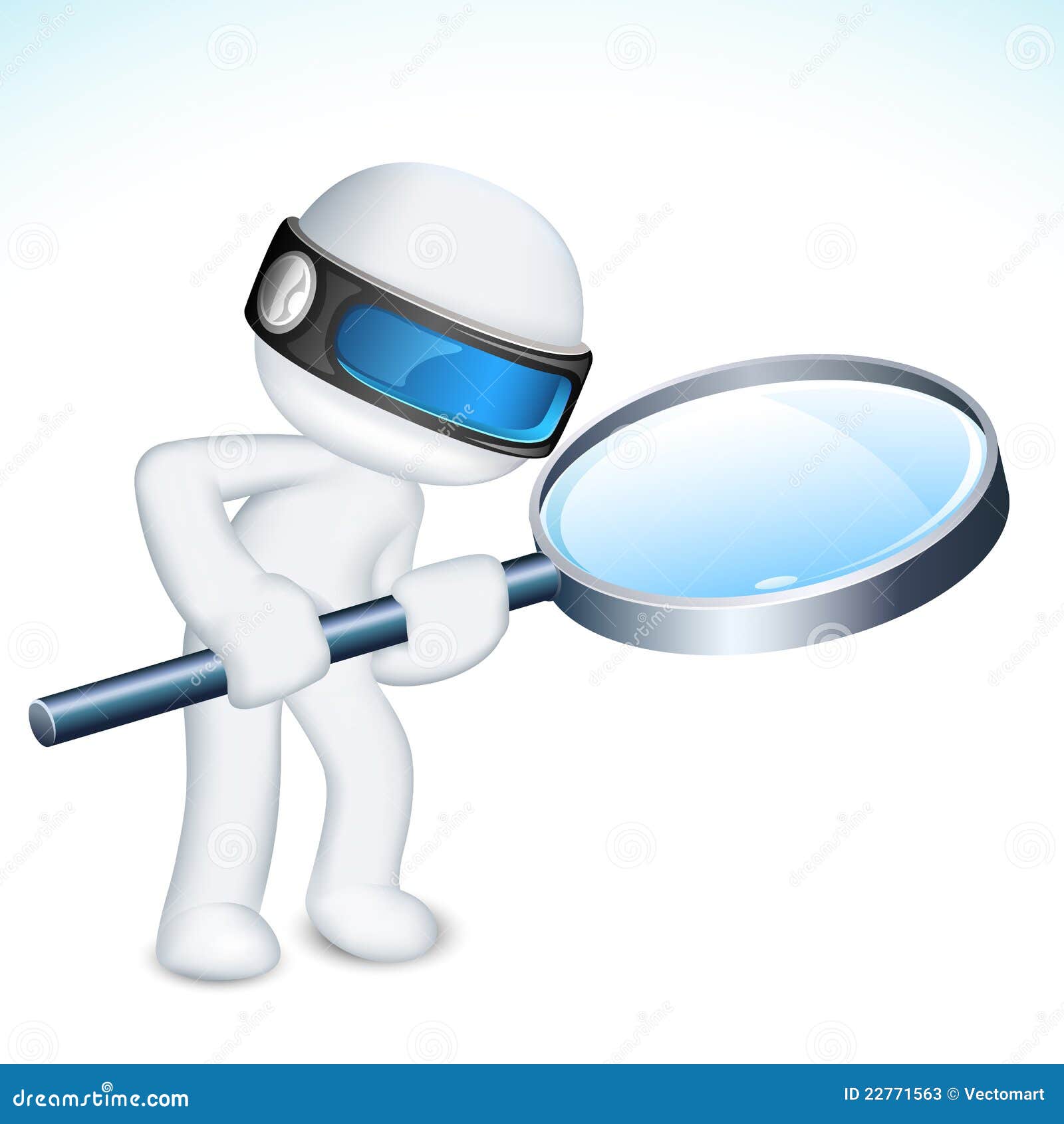 3d Man With Maghifying Lens Stock Vector - Illustration of enlarge ...