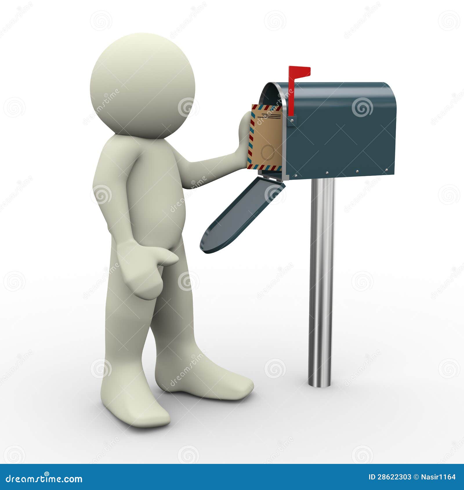 3d man and mailbox stock illustration. Illustration of address - 28622303