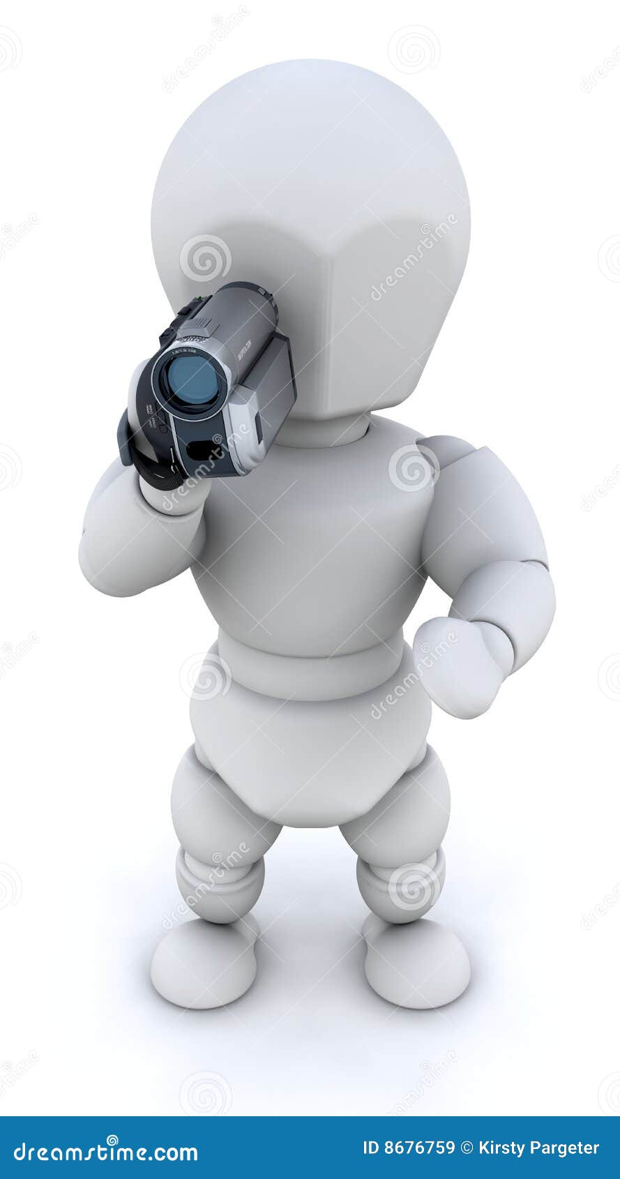3D man making a home video stock illustration. Illustration of ...