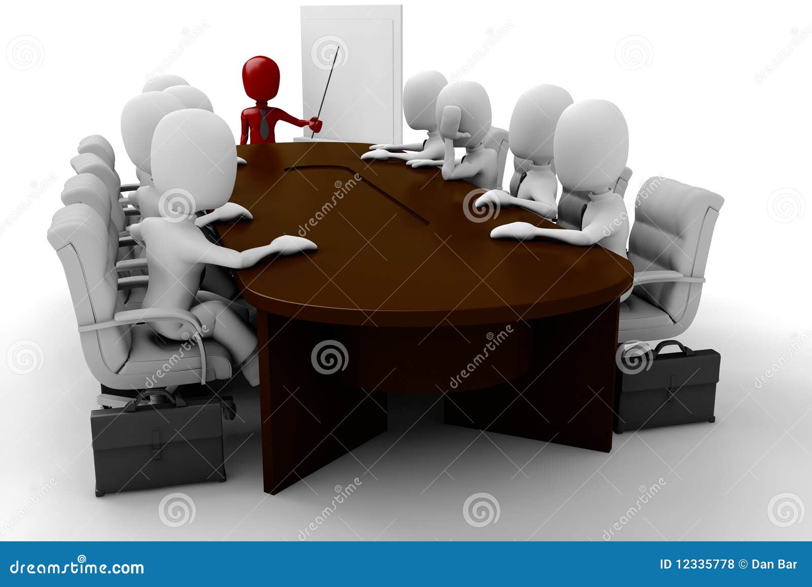 3d man - meeting stock illustration. Illustration of briefcase - 12335778