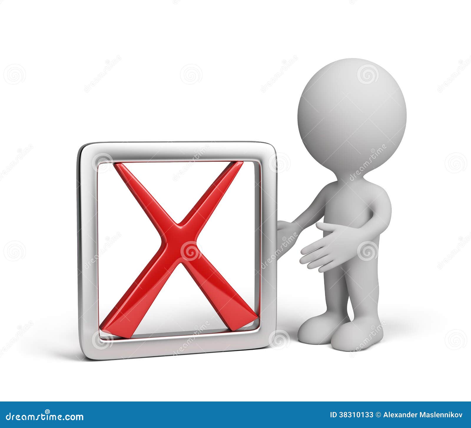 3d Man with a Negative Symbol Stock Illustration - Illustration of ...