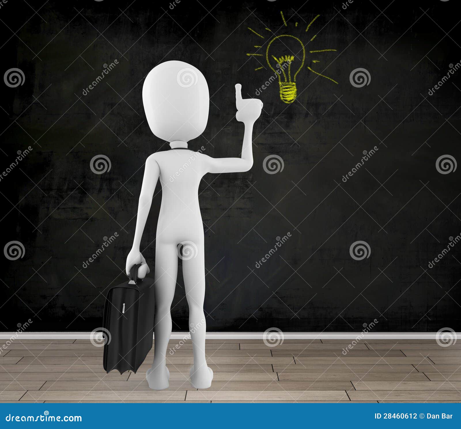 3d man with a new idea stock illustration. Illustration of figure ...