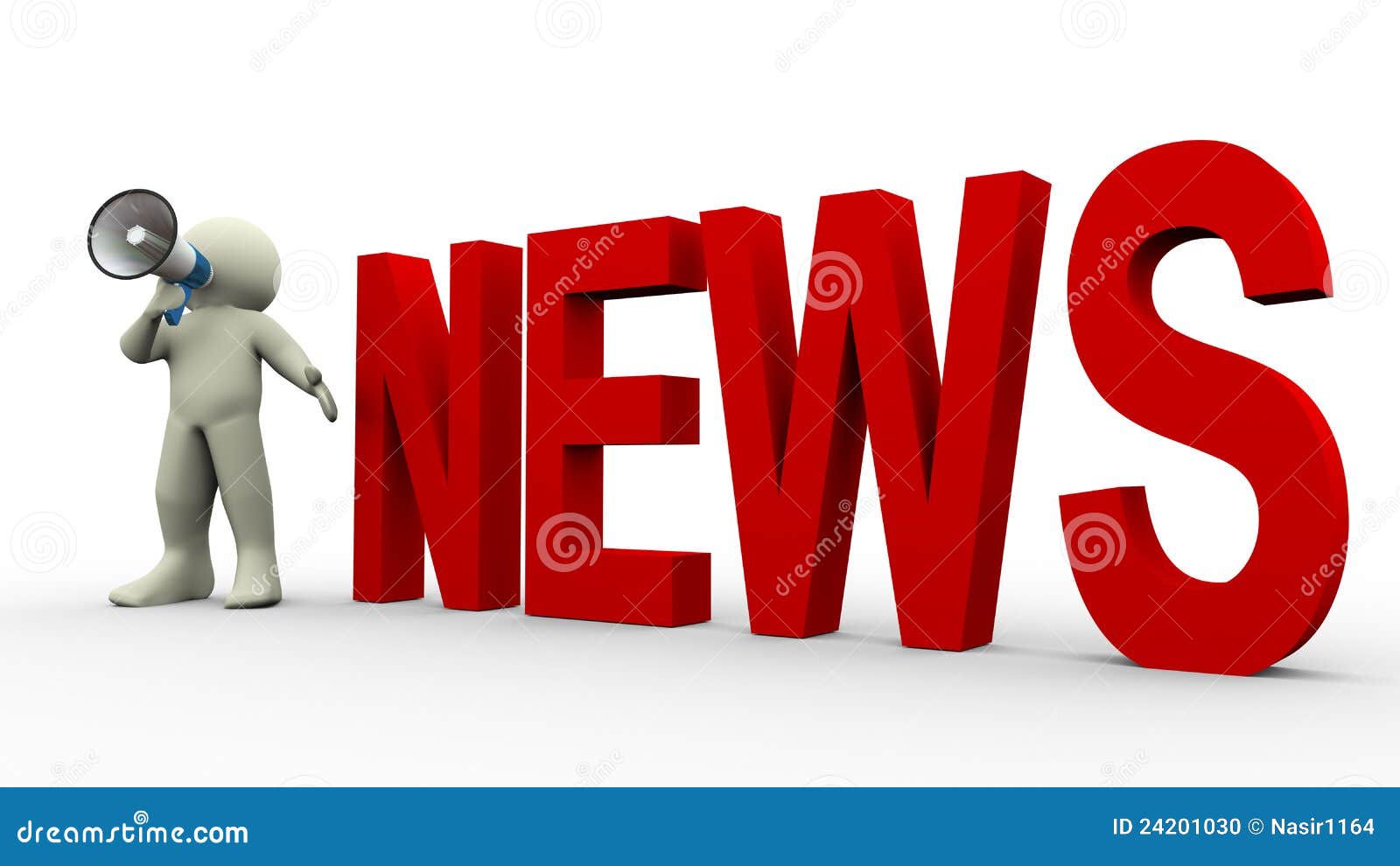 3d man news announcement stock illustration. Illustration of microphone ...