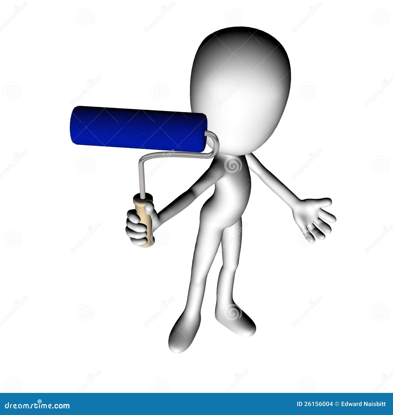3D Man Painting stock illustration. Illustration of blank - 26156004