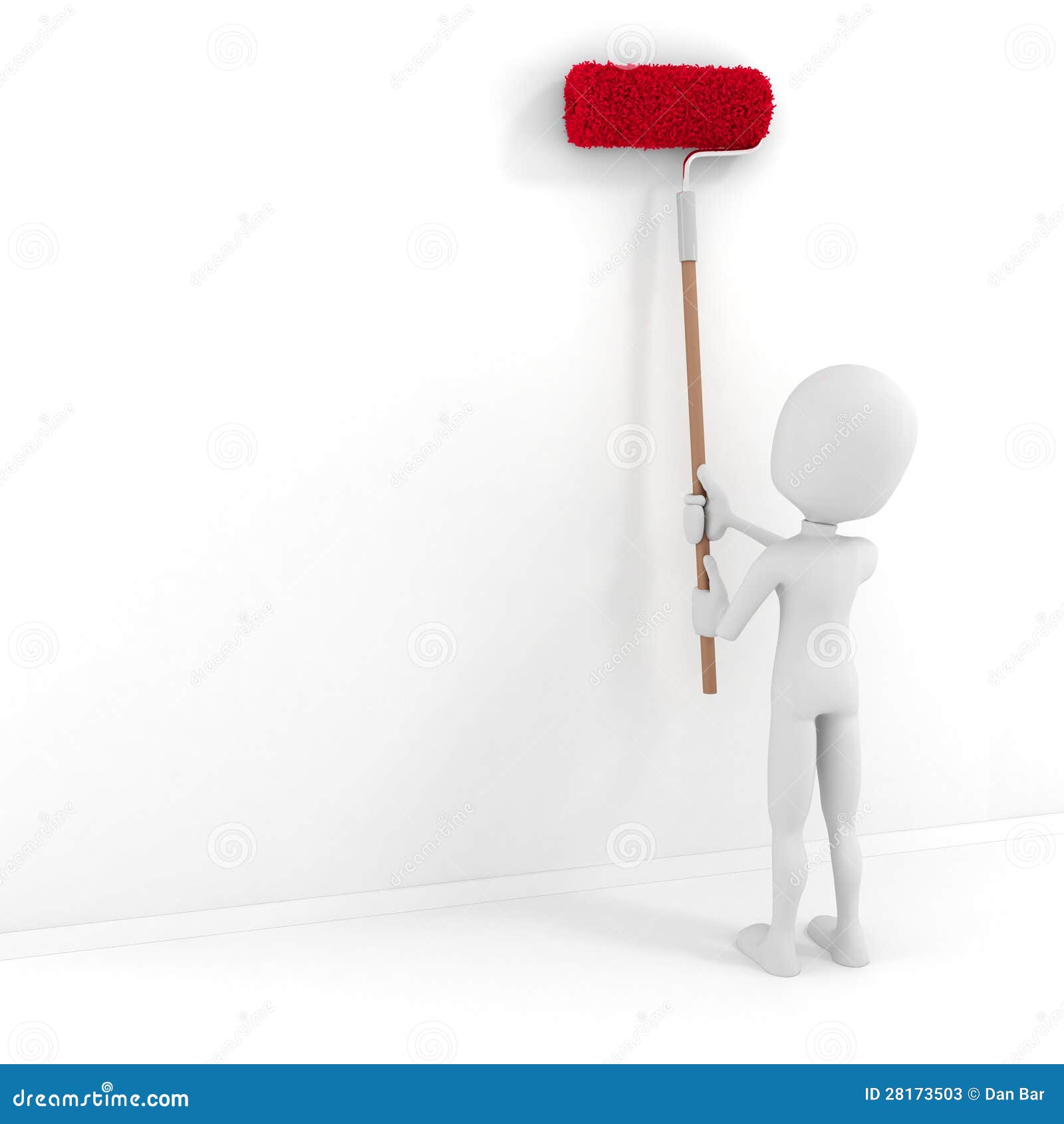 3d man painting a wall stock illustration. Illustration of human - 28173503
