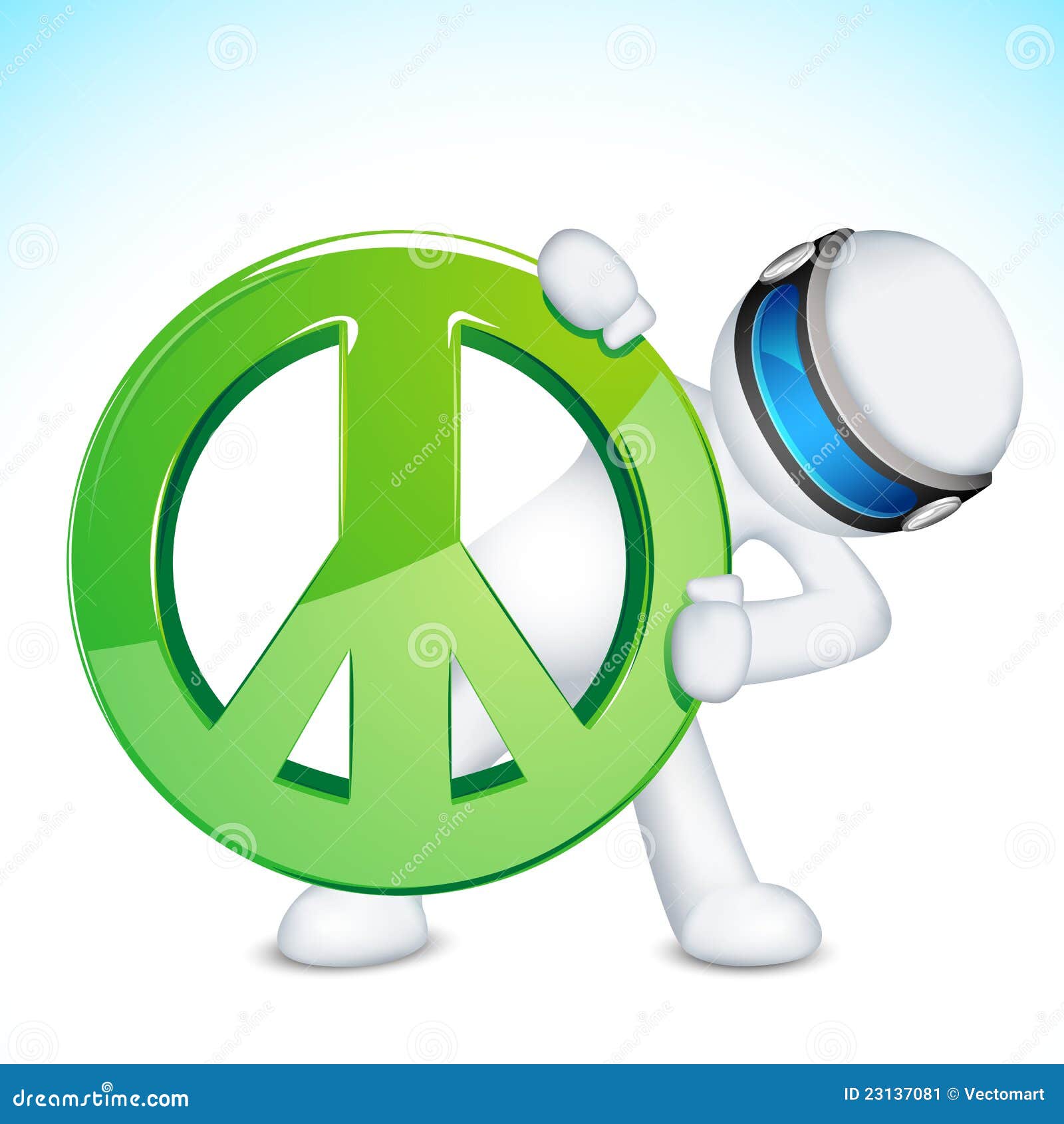 3d Man with Peace Sign stock vector. Illustration of abstract - 23137081