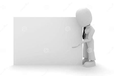 3d Man Posing Hear a White Board Stock Illustration - Illustration of ...