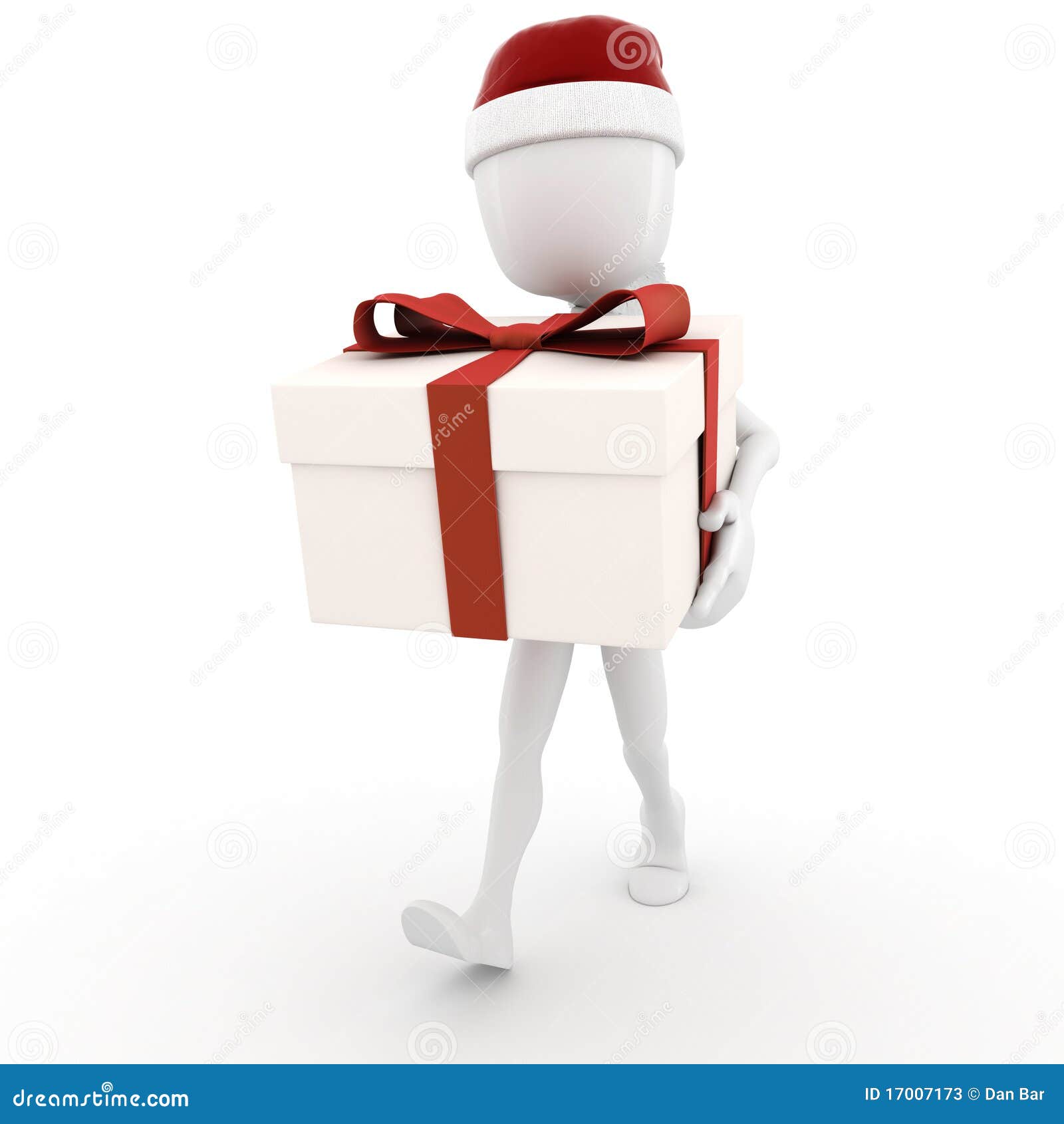 3d Man and Present, Isolated on White Stock Illustration - Illustration ...