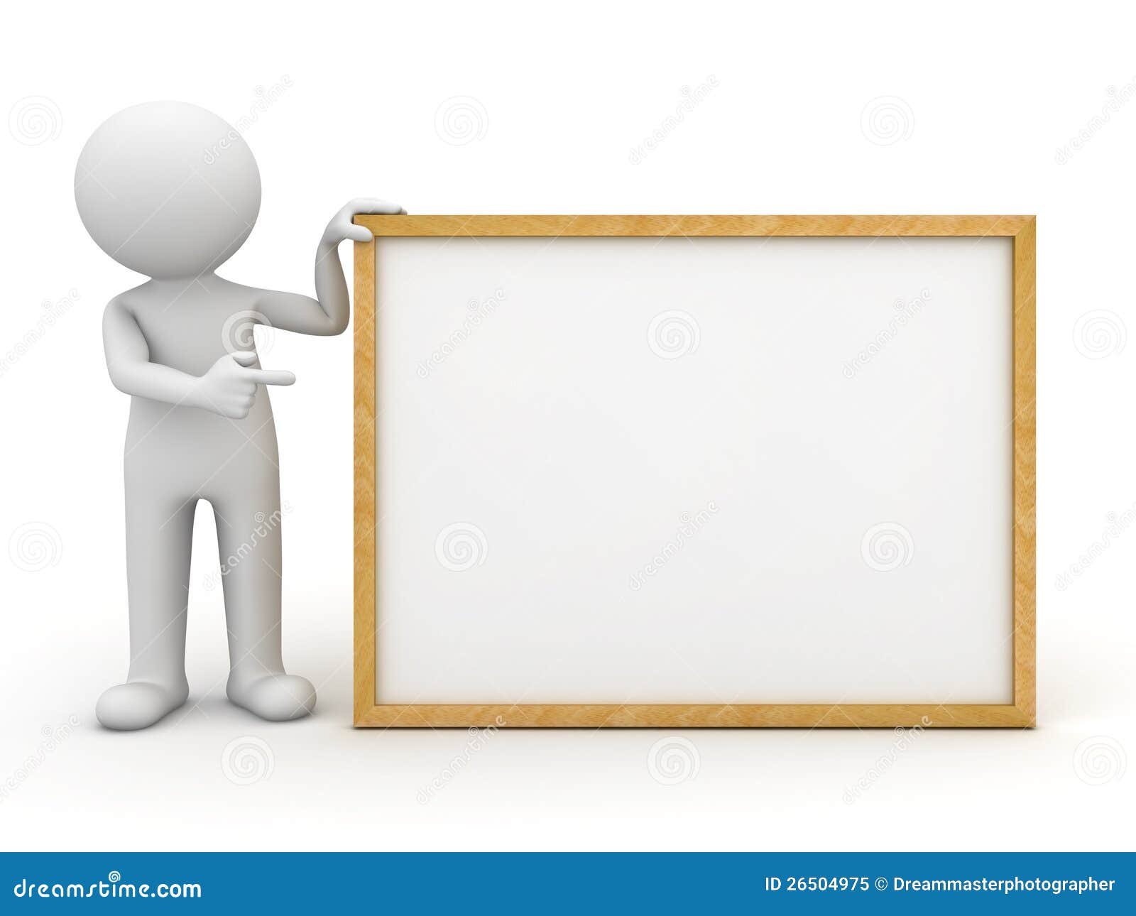 3d Man Presenting Blank Board Royalty Free Stock Photo - Image: 26504975