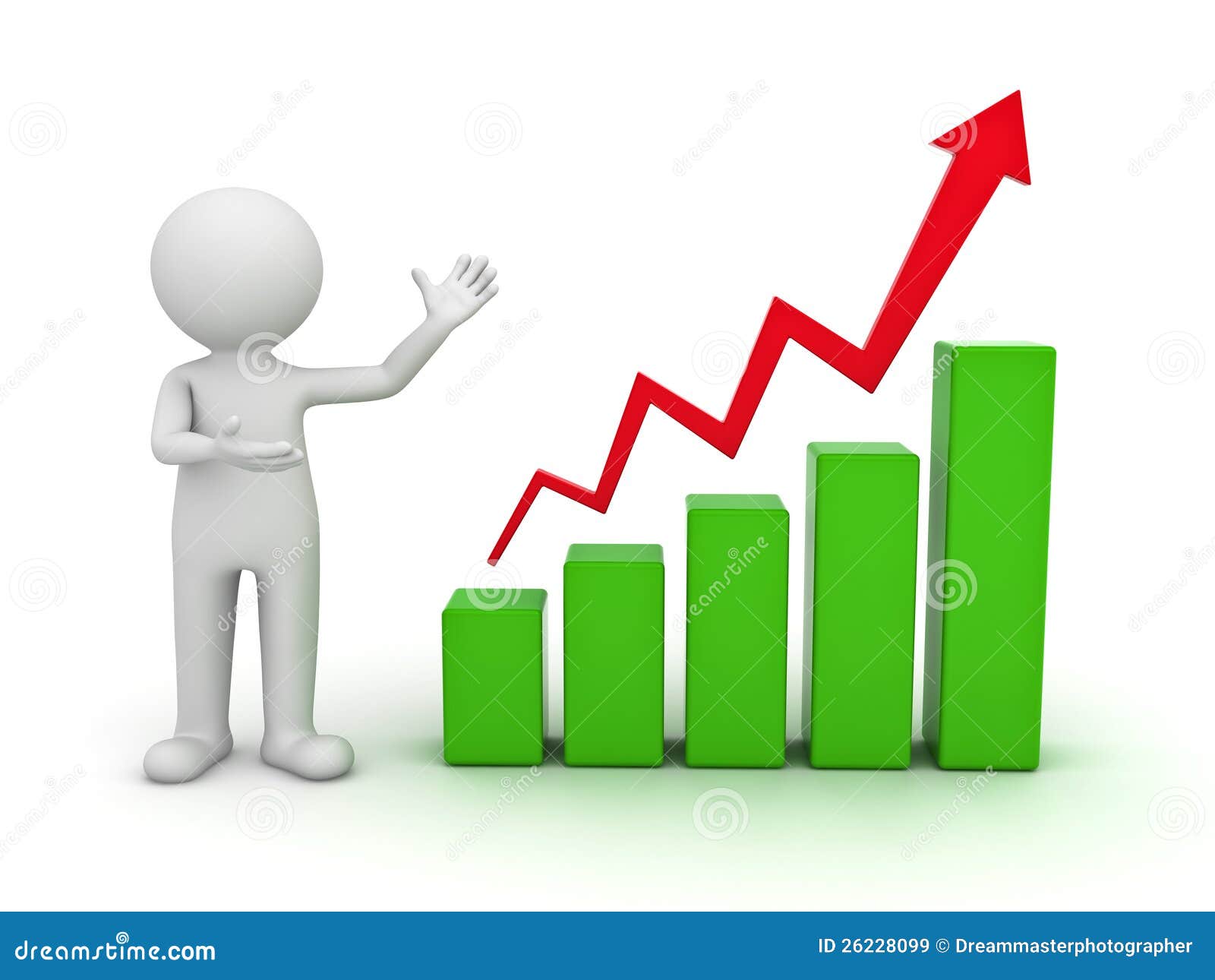 3d Man Presenting Business Graph Royalty Free Stock Images - Image ...