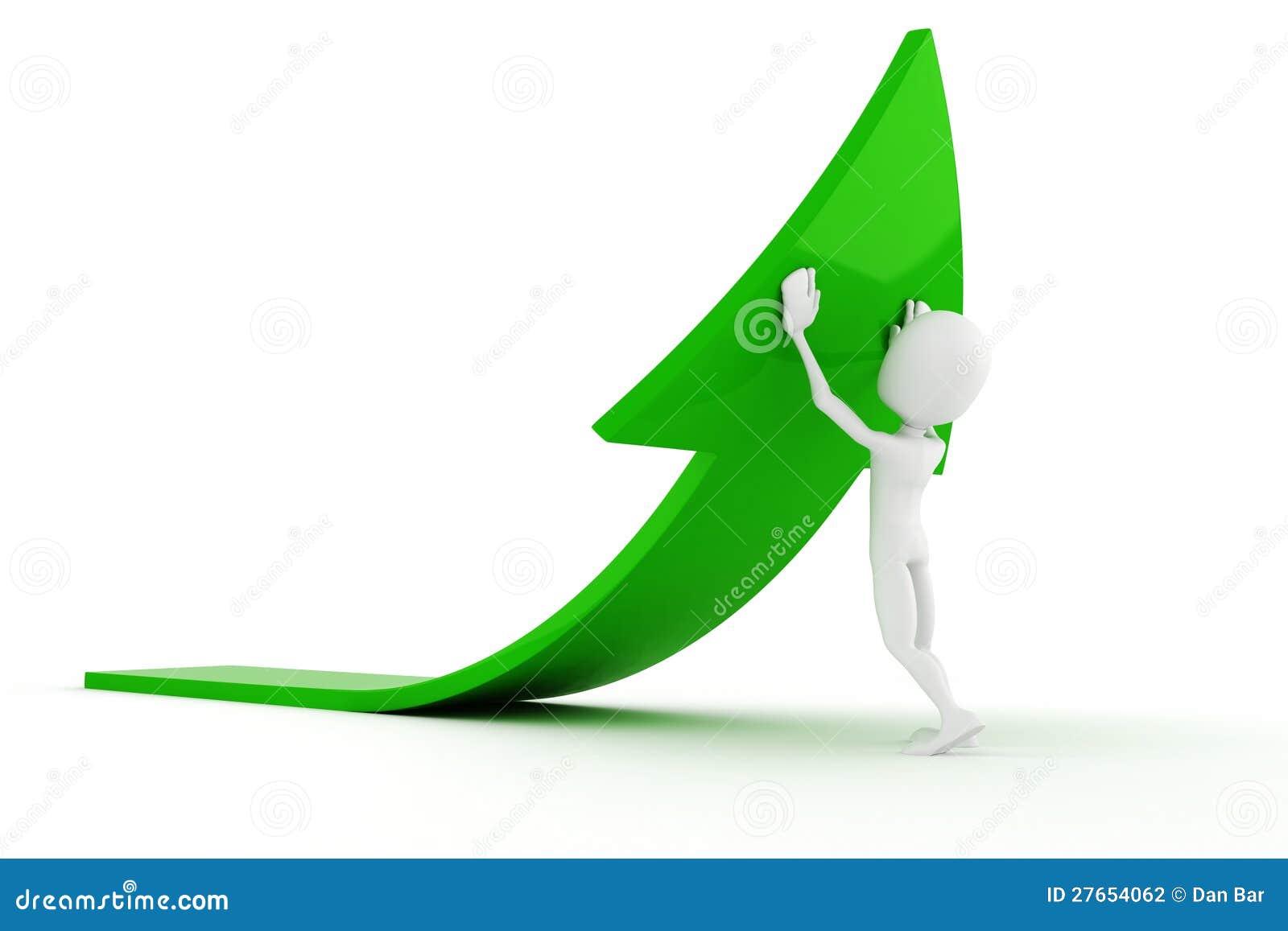 3d man pushing an arrow stock illustration. Illustration of market ...