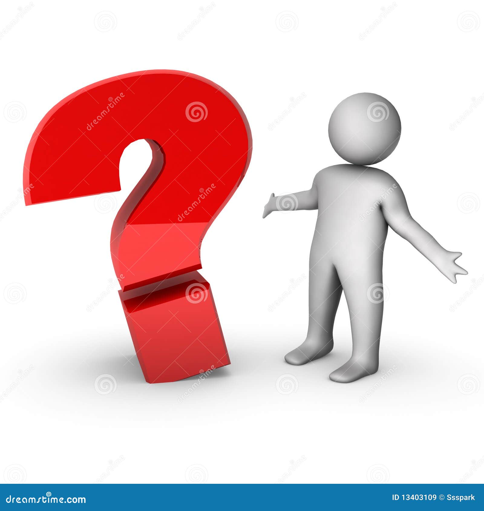 3d man on quest sign stock illustration. Illustration of idea - 13403109