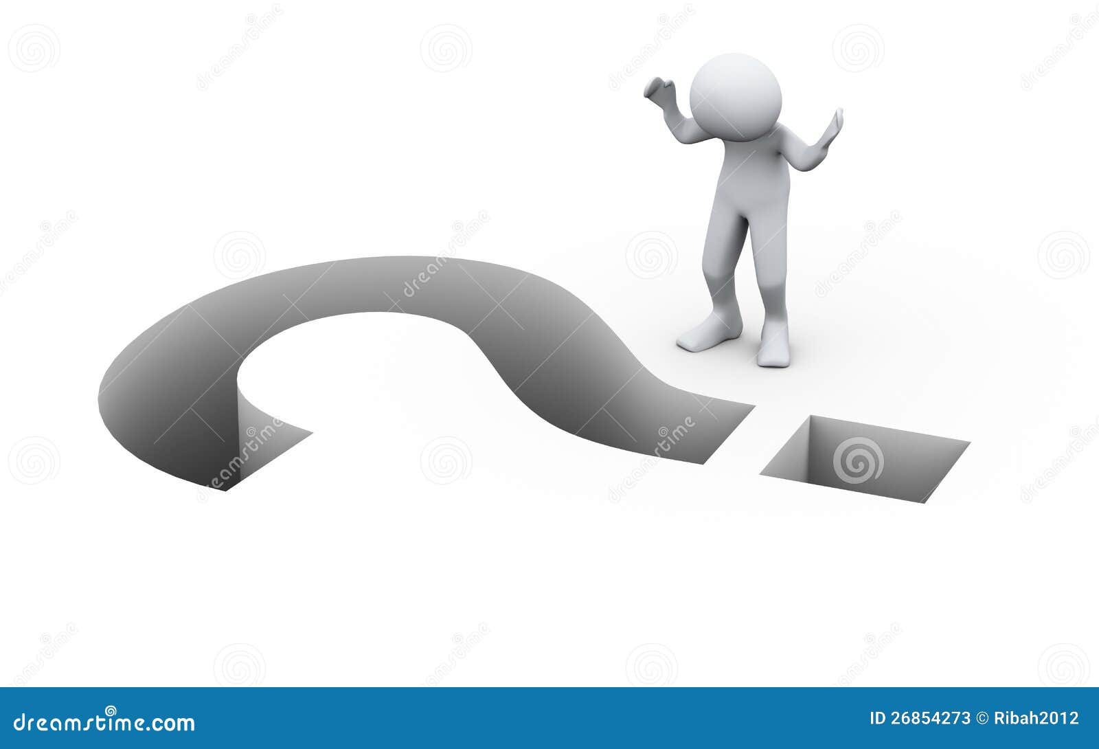 3d man and question mark stock illustration. Illustration of puzzled ...