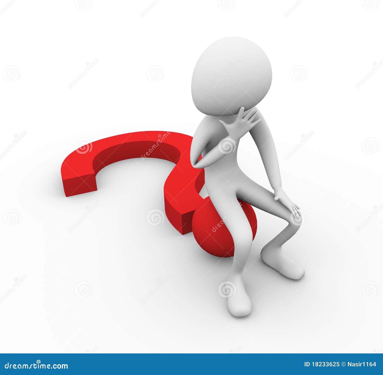 3d Man with Question Mark Sign Stock Illustration - Illustration of ...