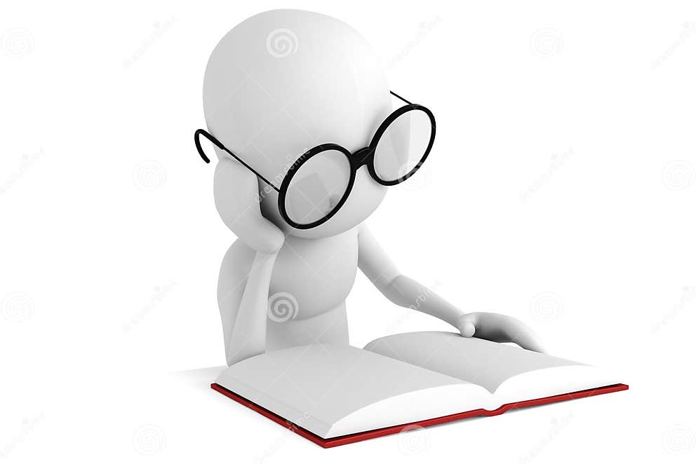 3d man reading stock illustration. Illustration of smart - 12601566