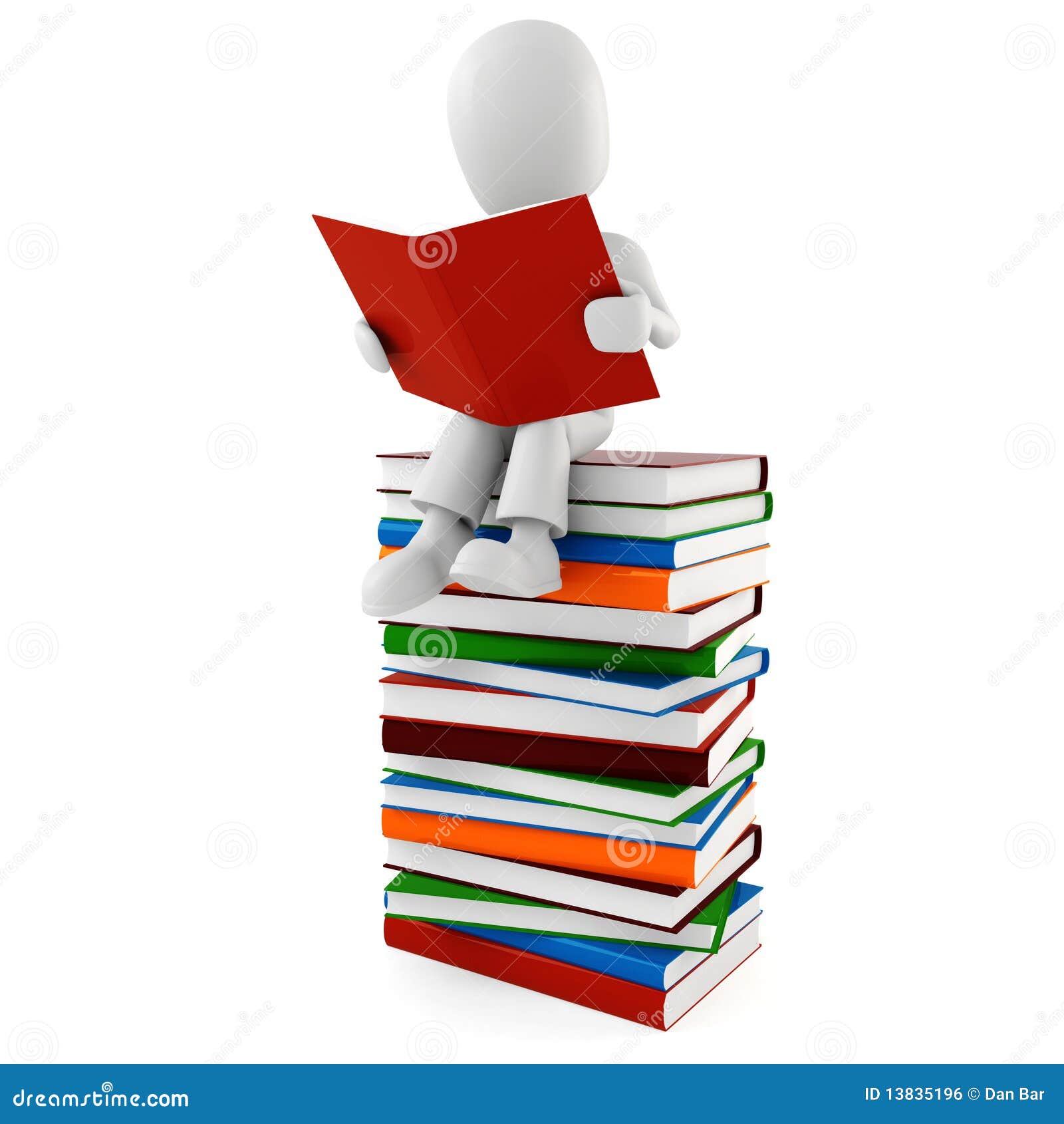 3d man reading a book stock illustration. Illustration of literature ...