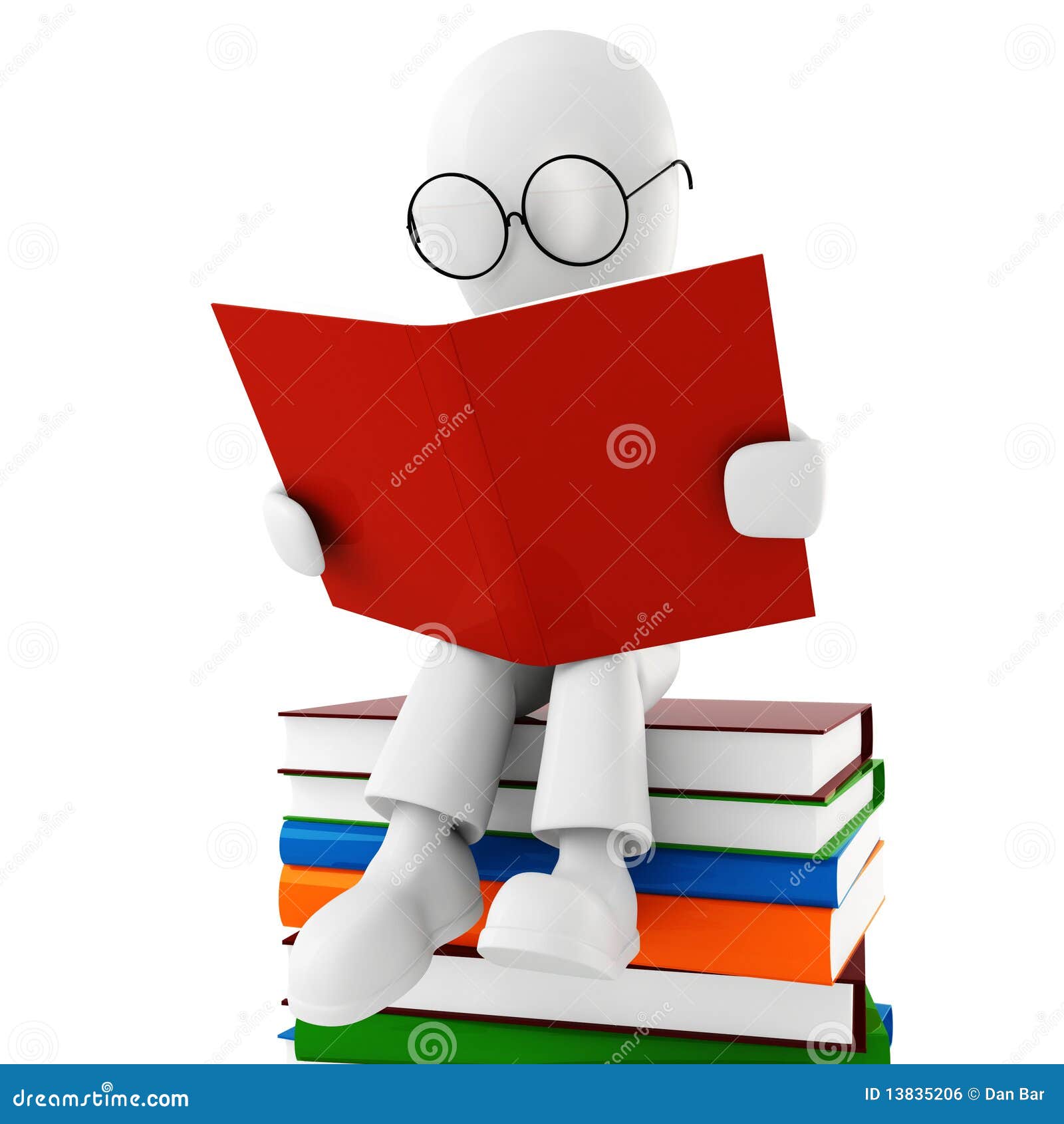 3d Man Reading A Book Stock Illustration Illustration Of Literature