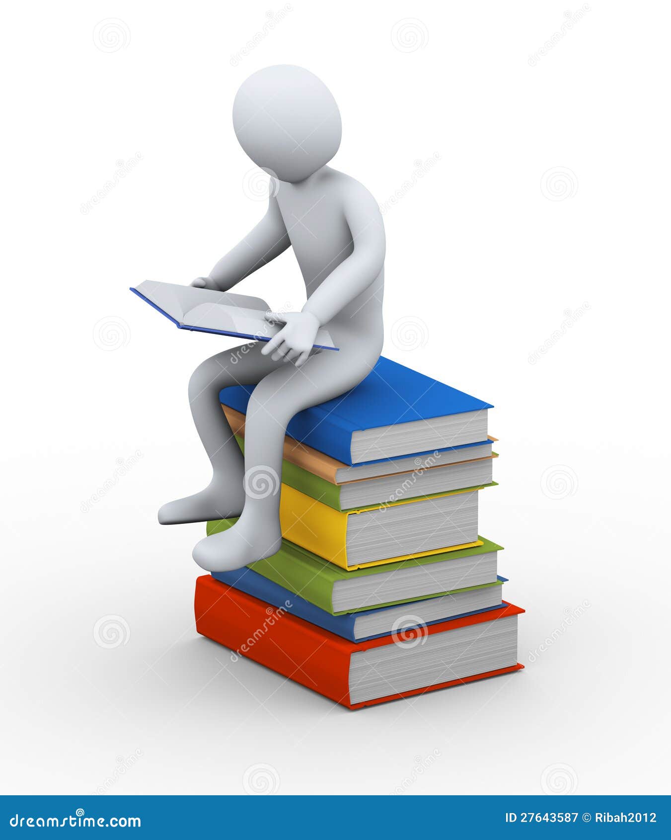 3d man reading book stock illustration. Illustration of character ...
