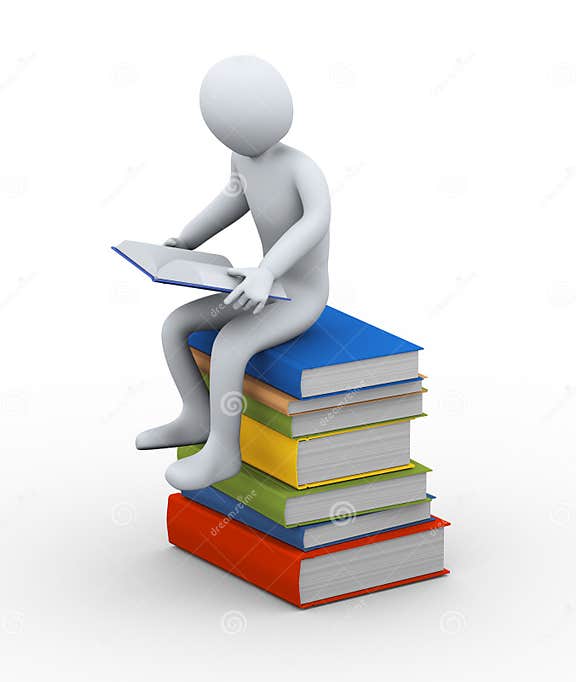 3d man reading book stock illustration. Illustration of character ...