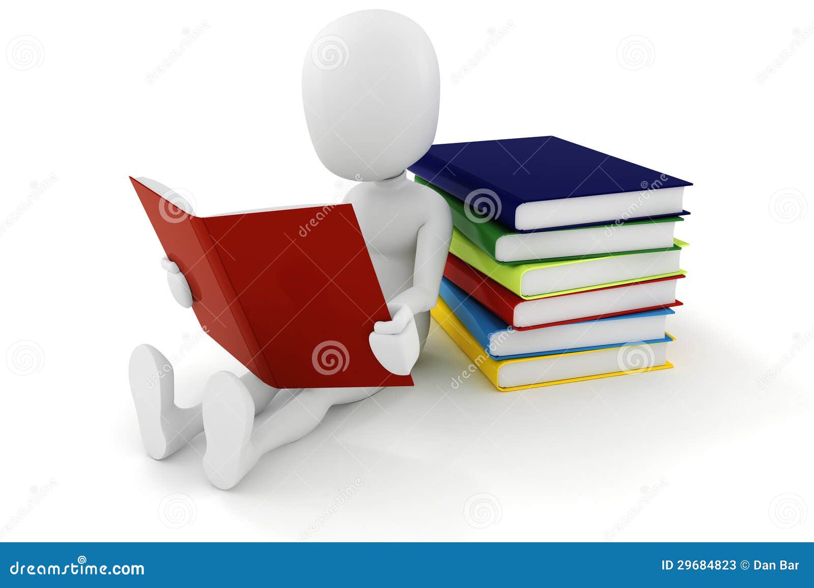 3d man reading a book stock illustration. Illustration of person - 29684823