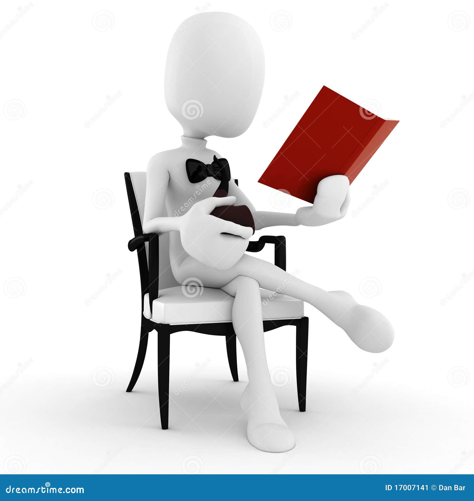 3d Man Reading a Book and Smoking Pipe Stock Illustration ...