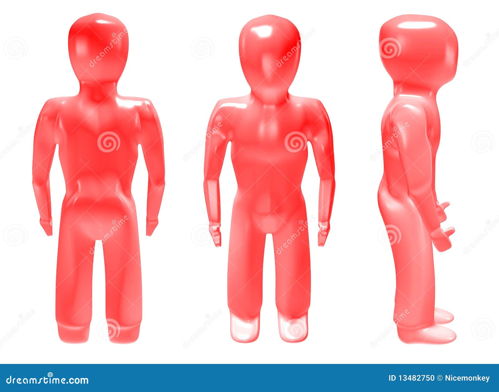 3d man red stock illustration. Illustration of muscle - 13482750