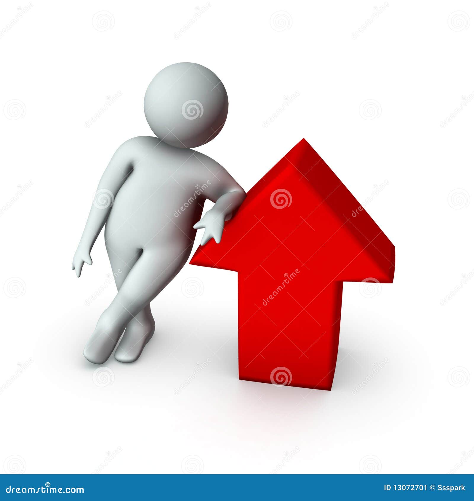 3d man with red arrow stock illustration. Illustration of bravo - 13072701