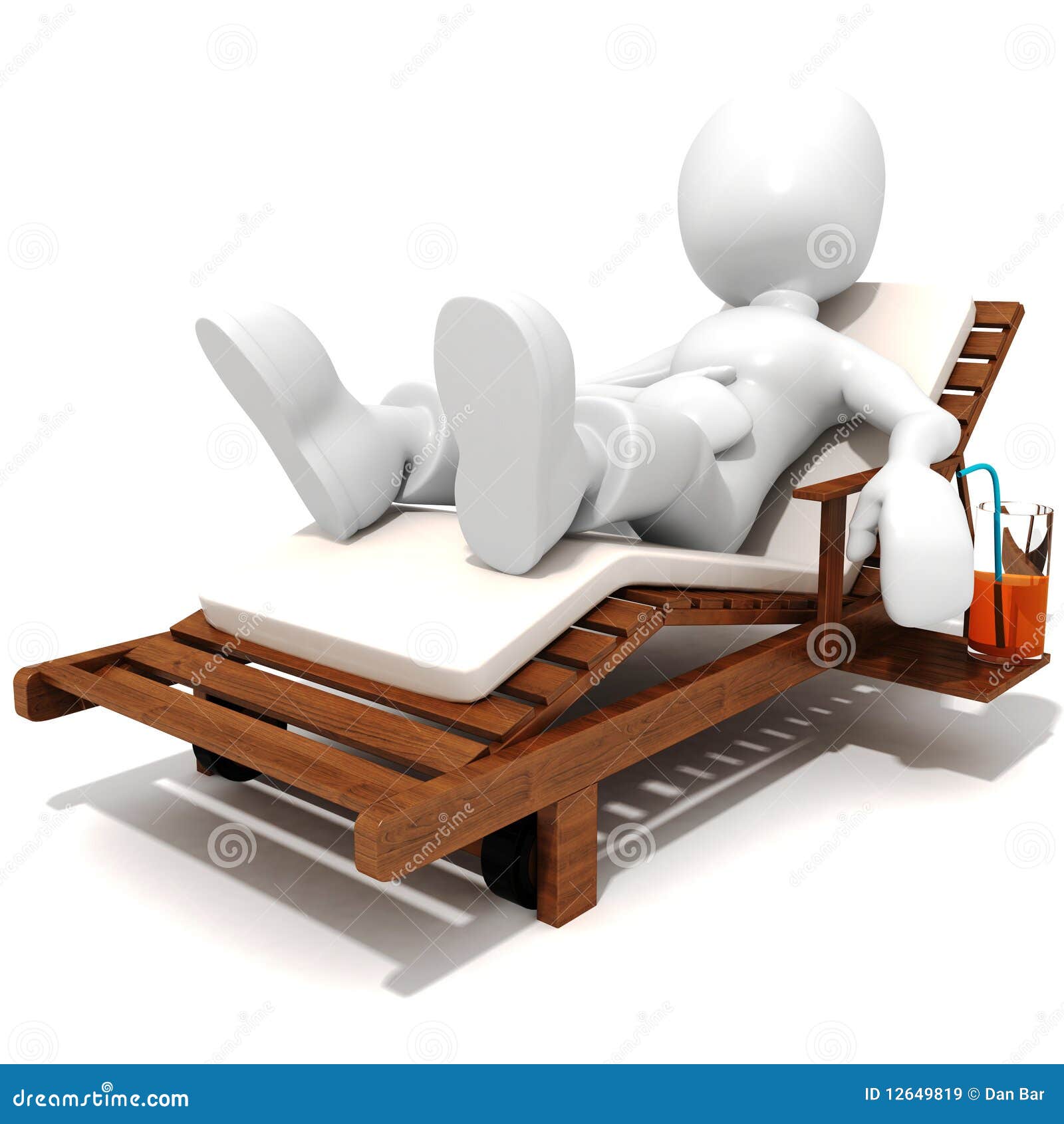 3d Man Relaxing Having a Good Time Stock Illustration - Illustration of ...