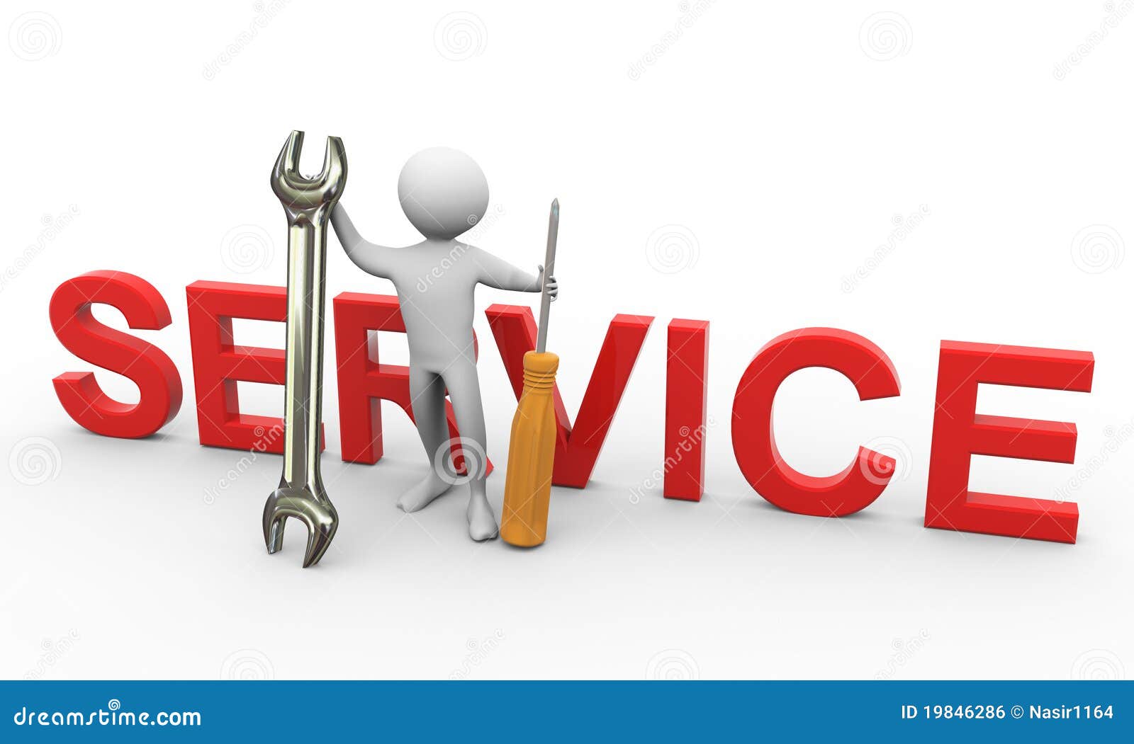 3d Man with Repairing Tools Stock Illustration - Illustration of power ...