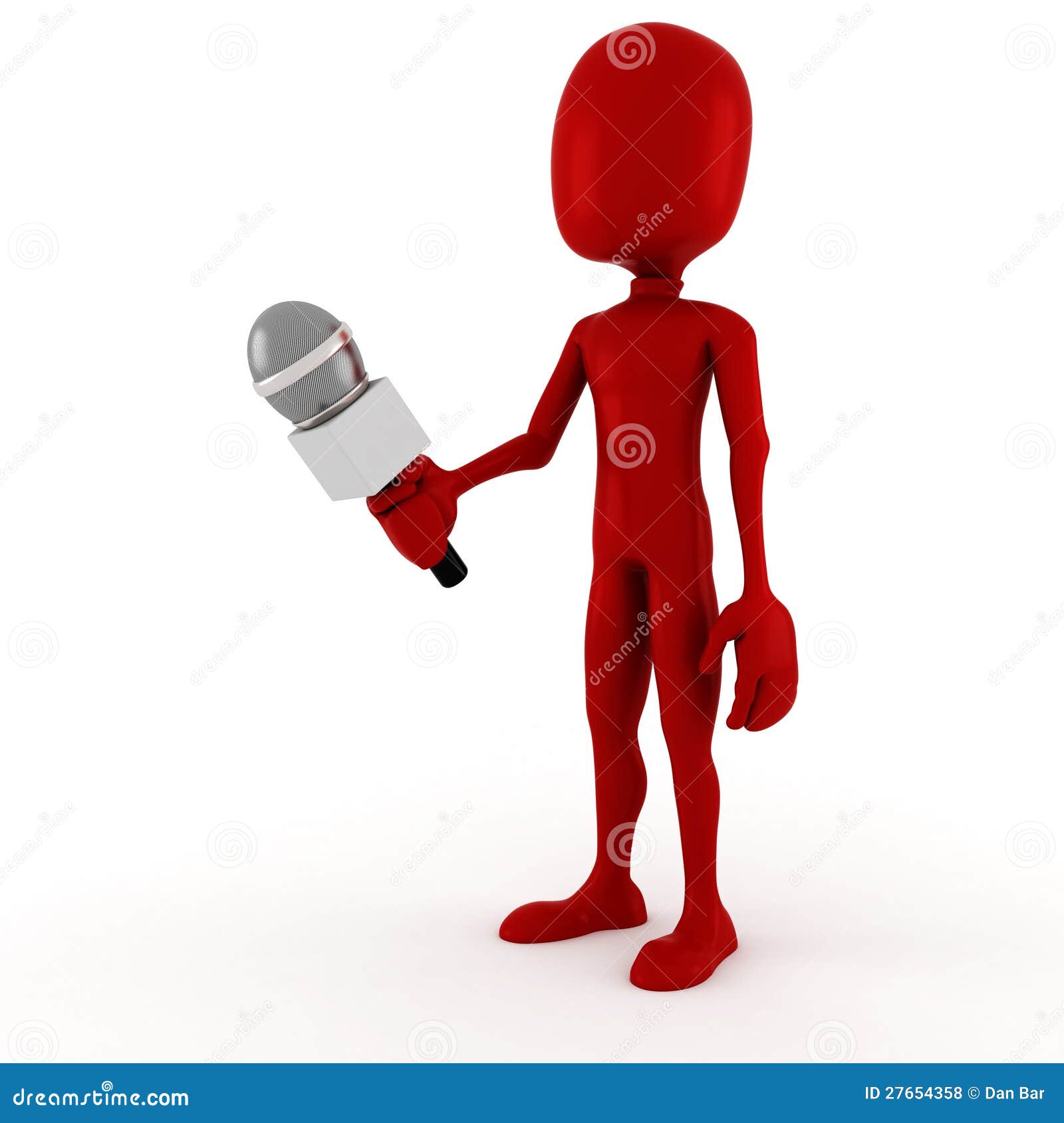 3d Man Reporter - Interview Concept Stock Illustration - Illustration ...