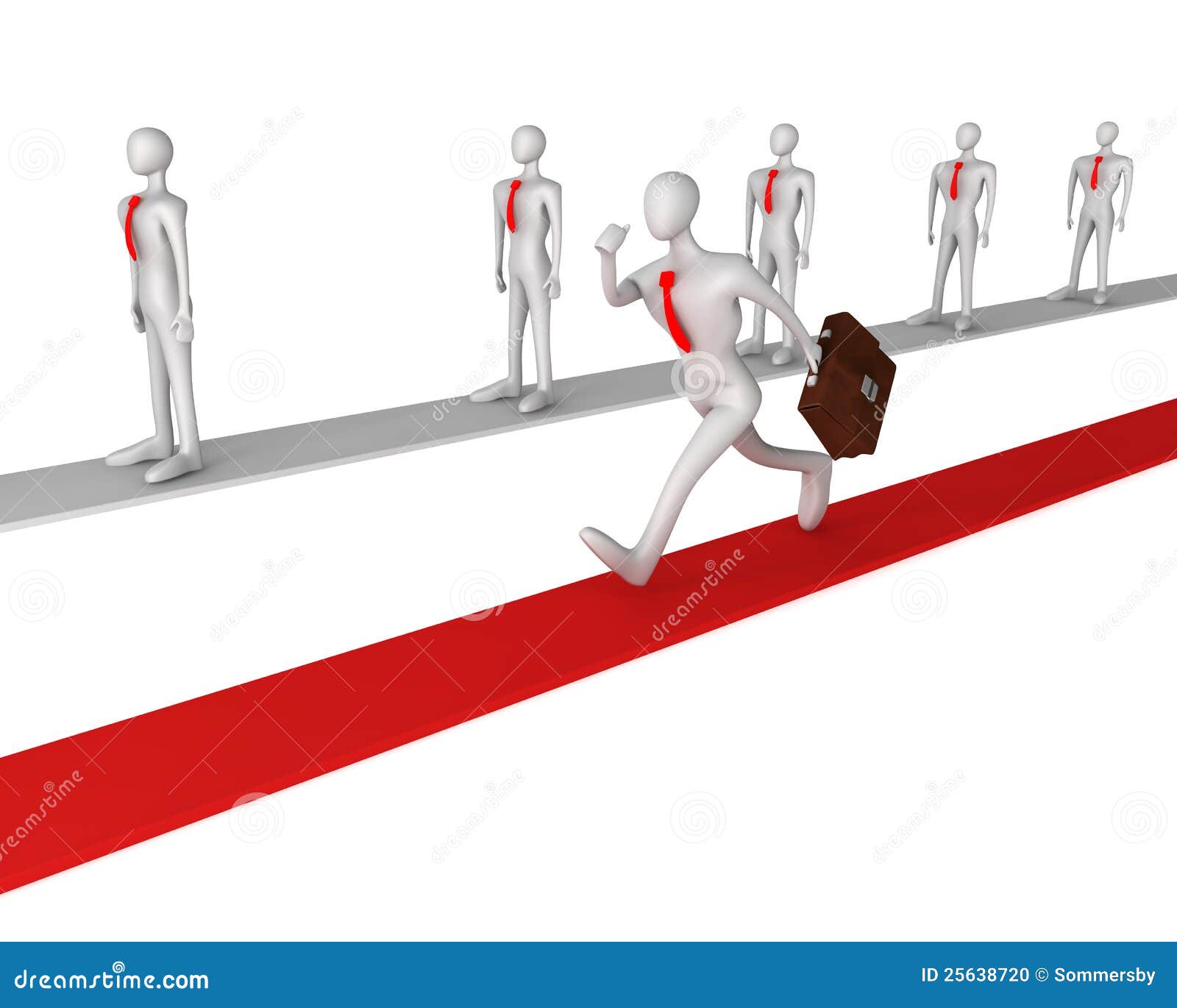 3d Man Running on Successful Way Stock Illustration - Illustration of ...