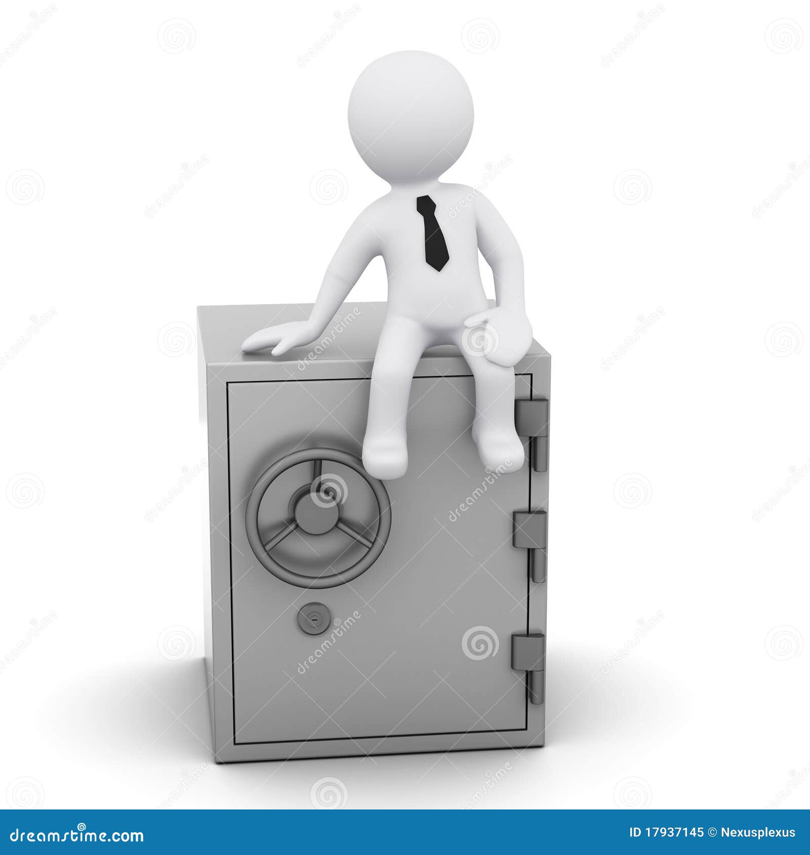 3D man with safe stock illustration. Illustration of safe - 17937145