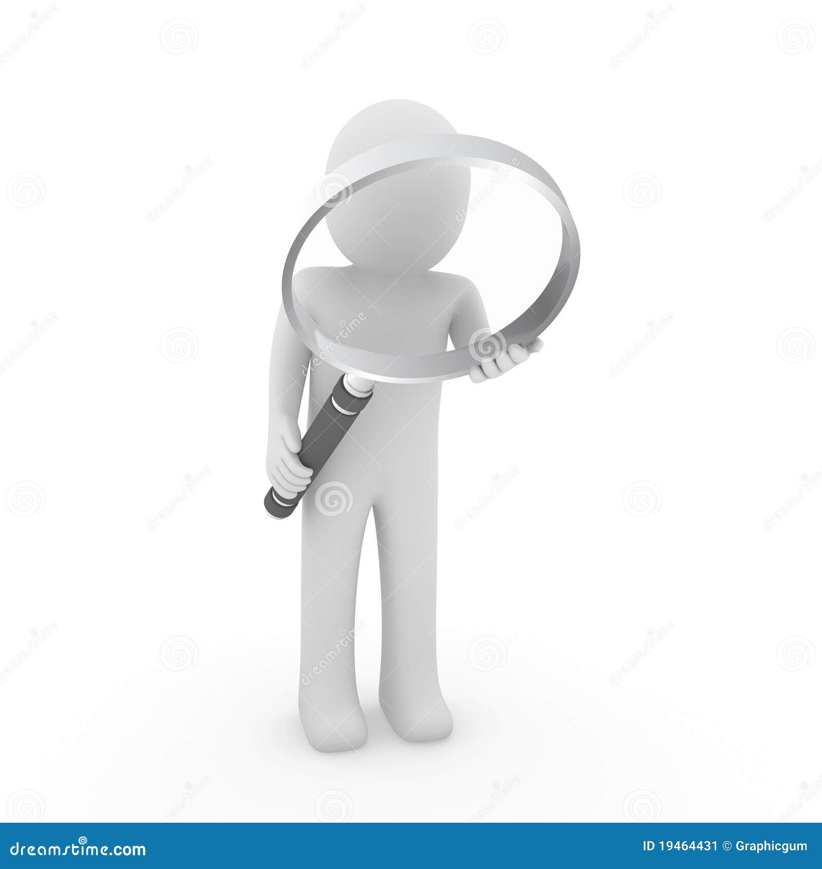 3d Man Search Magnifying Glass Royalty-Free Stock Photography ...