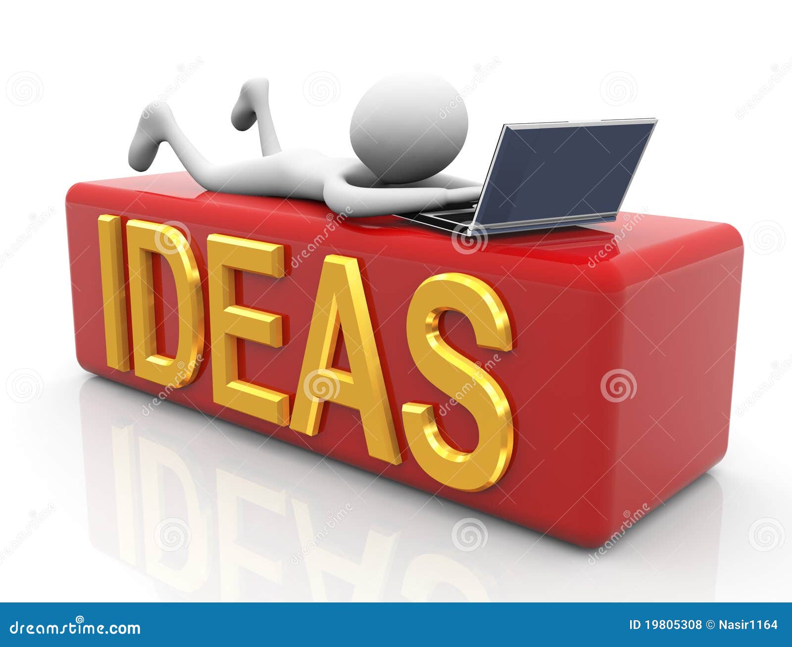 3d man searching for ideas stock illustration. Illustration of ...